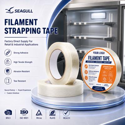 China Mono Filament Tape Fiberglass Reinforced Strapping Adhesive Tape For Furniture Woodworking for sale