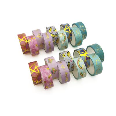 China Writable Decorative Multi Colored Gold Washi Tape For Bullet Journal for sale