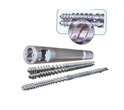 China 92/188 Conical Twin Screw Barrel for Extruder 110KW 650-900KG/H Output for sale