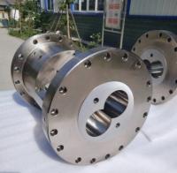 China 80/156 Twin Bimetallic Conical Screw and Barrel for Plastic Extruder - 300-360 kg/h Capacity, D12-D300mm Screw Diameter for sale