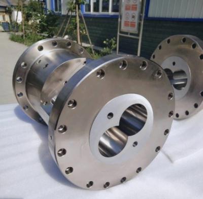 China 80/156 Twin Bimetallic Conical Screw and Barrel for Plastic Extruder - 300-360 kg/h Capacity, D12-D300mm Screw Diameter for sale