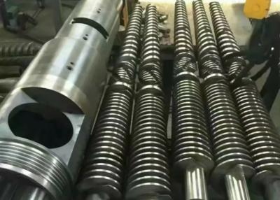 China Conical Parallel Twin Screw Barrel for PVC PP PE Extrusion φ65/2 φ80/2 Durable Bimetallic for sale