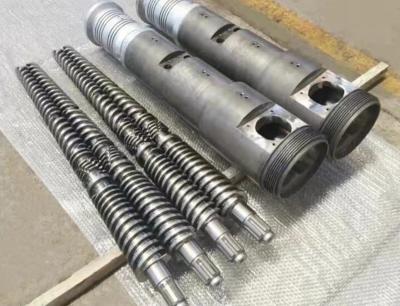 China Conical Twin Screw Extruder Barrel Nitrided 51/105 55/113 65/132 80/156 92/188 for sale