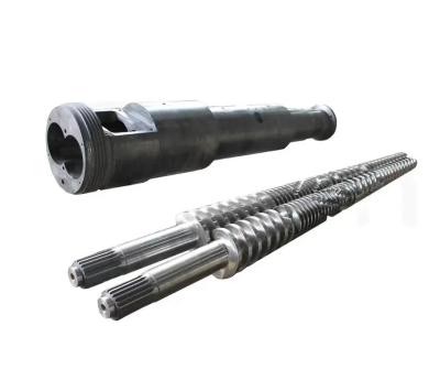 China 65/132 Conical Twin Screw Barrel For PVC Pipe Profile WPC Spc Pipe for sale
