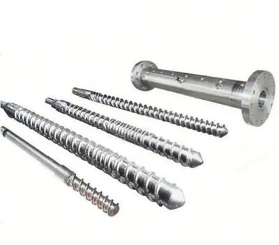China HDPE Bimetallic PVC Screw and Barrel with Flange 38CrMoAlA Nitriding Hardness HV950 for sale