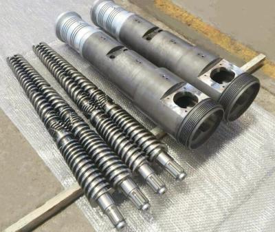 China SPC Flooring Extrusion Machine Spare Part Nitrided Bimetallic Barrel Screw 92/188 for sale