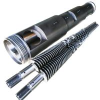 China Conical Twin Screw Extruder Barrel and Screw 92/188 for SPC Flooring Plasticizing for sale