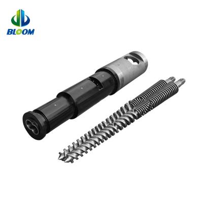 China High Efficiency Conical Twin Screw and Barrel for PVC Production φ60/φ125 150-200 kg/h for sale