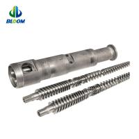 China Customized High Efficiency Conical Twin Screw and Barrel for PVC WPC Extrusion 60mm to 125mm for sale