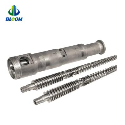 China Conical Twin Screw and Barrel for PVC Sheet Pipeline φ60/φ125 150-200 kg/h for sale
