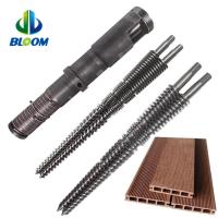 China Wear Resistant Conical Twin Screw and Barrel for PVC WPC TPE TPU Extrusion 45mm to 92mm for sale