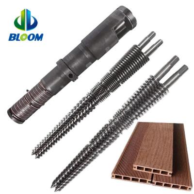 China Wear Resistant Conical Twin Screw and Barrel for PVC WPC TPE TPU Extrusion 45mm to 92mm for sale