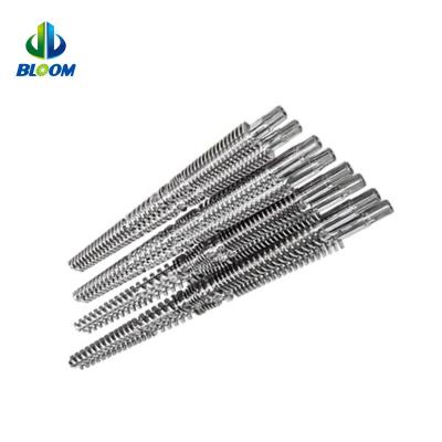China Bimetallic Conical Twin Screw and Barrel for PVC WPC TPE TPU Extrusion φ45/φ90 990mm for sale