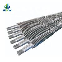 China Conical Twin Screw Barrel for PVC Pipe Extrusion 55/120mm 120-180 kg/h for sale
