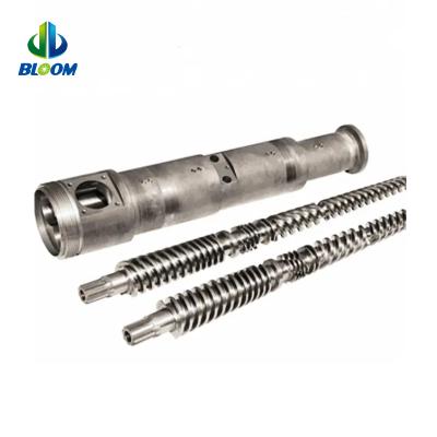 China High Accuracy Bimetallic Conical Twin Screw Barrel for Plastic Rubber Extrusion 38CrMoAlA HRC52-62 for sale