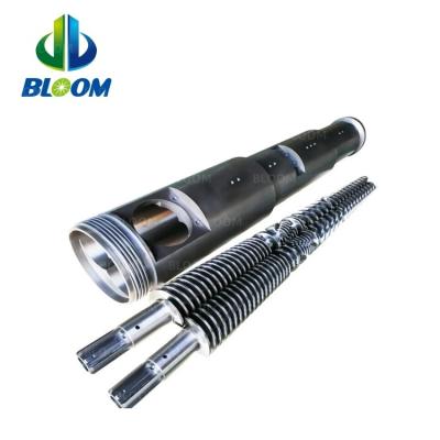 China 92/188 Twin Conical Screw and Barrel for PVC Extrusion Nitrided Hardness HV950 for sale