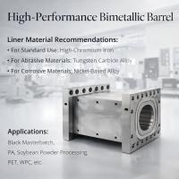 China Customizable Nickel Alloy Twin Screw Barrel Wear Resistant Extruder Spare Parts ISO9001 Plastic Processing for sale