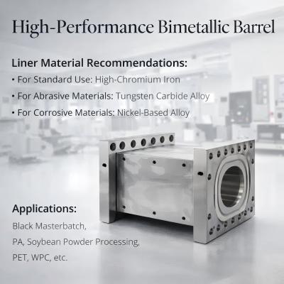China Nickel Alloy Twin Screw Extruder Barrel Φ20-400mm Wear Corrosion Resistant for High Performance Compounding for sale