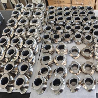 China Modular Twin Extruder Screw Elements 30-120mm Diameter Wear Corrosion Resistant for PA6 PA66 CNC Precision Machined for sale