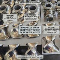 China High Precision Twin Screw Elements Wear Corrosion Resistant W6542 D2 38CrMoAIA for Plastic Extrusion for sale