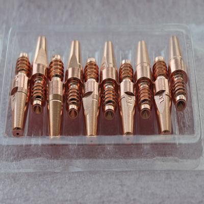 China CuCrZr Welding Contact Tips M6/M8 Thread - 35mm to 45mm Length with 0.8mm to 1.6mm Wire Diameter Options for sale