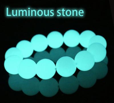 China Natural Night Pearl Glow in the Dark Bracelet 6-9mm Resin Beads Luminescent Stone for sale