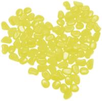 China Glow in the Dark Pebble Stones 1-3mm Yellow Luminous Glass Granules for Garden Aquarium Decoration for sale