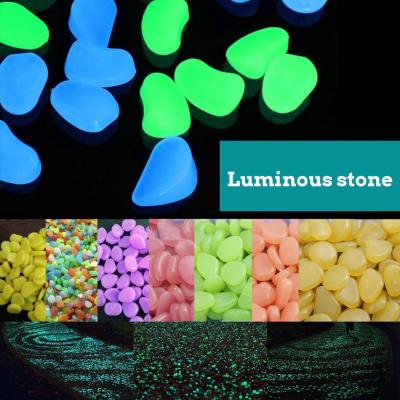 China Glow in the Dark Garden Pebbles Luminous Stone 1-3mm 2-4mm for Decoration for sale