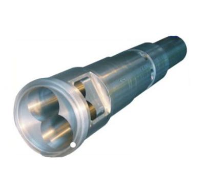 China Bimetallic Nitrided Conical Twin Screw Barrel for Extruder - 150kg/h Output, 20,000 Hour Lifespan for sale