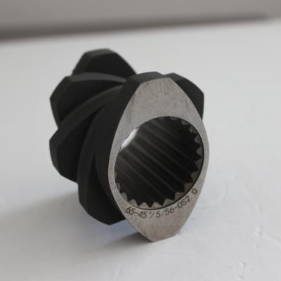 China Bimetallic Twin Screw Extruder Screw Elements and Barrel Spare Parts 60-64 HRC for sale