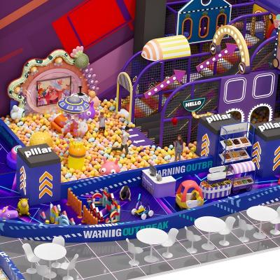 China Ball Pool Space Themed Indoor Playground Funny With Slide And Interactive Projection for sale