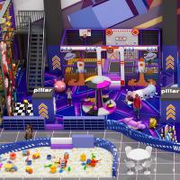 China Ball Pool Space Themed Indoor Playground Funny With Slide And Interactive Projection for sale