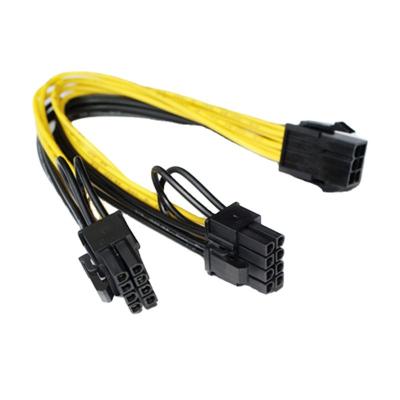 China 18Awg PCI-e 8pin to Dual 8Pin / PCIe 8pin-2x(6+2pin) Graphics Video Card Power Cable PCI Express power splitter cable for sale