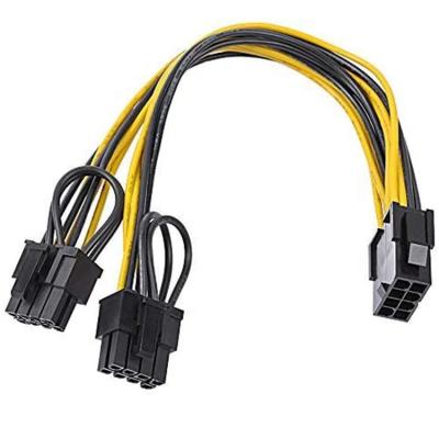 China PCI-E 8p female to Dual 8p (6+2P)male Power Adapter Cable Graphics card power cord tesla 8p female to 2x 8p power cables for sale
