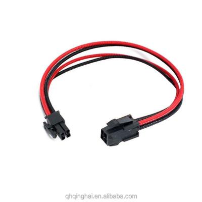 China High Quality Multicolor Sleeved Heatshrinkless 4Pin ATX Male to Male Power Extention Cable for sale
