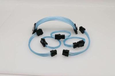 China PSU Cable 24pin ATX   4+4pin EPS   8pin PCI-E   6pin PCI-E  SilverJacketed PSU Extension Cable  Blue  Yellow  Pink  Orange for sale