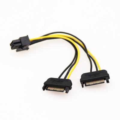 China 6Pin to 2 ST Cable Male to Female Hard Drive Power Cable  Video Card Power Adapter Cable for Connectors for sale