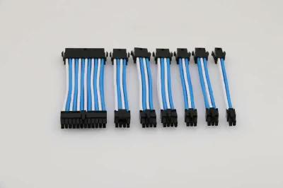 China PSU Cable Kit 24 ATX   4+4 EPS  6+2 PCI-E  6 PCI-E  18AWG PET or Cotton Purple+Black for sale
