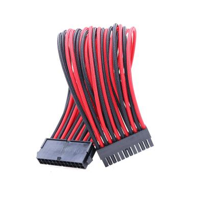 China Extension Cord Power Cable ATX 24Pin braided extension cable Black&Red 18AWG for sale