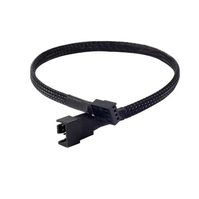 China 4-Pin PWM to Dual PWM Sleeved Computer Case Fan Power Adapter Cable for sale