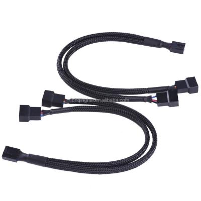 China 4Pin Computer PC Fan Power Cable Y-Splitter Connector Adapter 4-Pin to 2x 4-Pin for sale