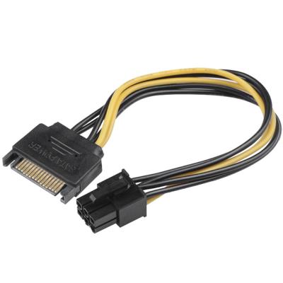 China 15pin ST Power To 6pin PCIe PCI-e PCI Express Adapter Cable For Video Card for sale