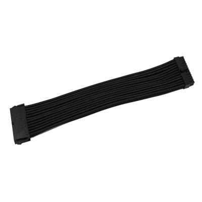 China Braided Sleeved Computer Extension Cable 24pin Arc Black Blue Grey 300mm Psu Extension for sale