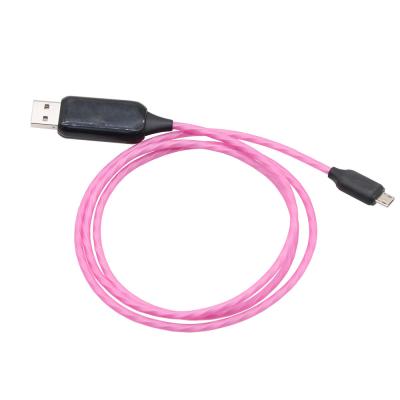 China Usb Led Light Charging Data Cable Type c Micro Ios luminous streamer magnetic charging cable 1m for sale