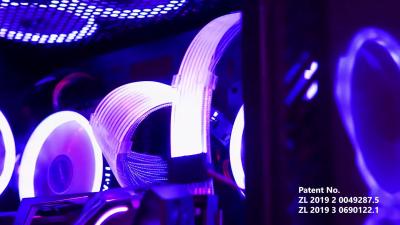 China Glowing Cable Motherboard  Synchronized 24Pin RGB Male to Female Extension Supply Cable 200mm  for Rainbow Color for sale