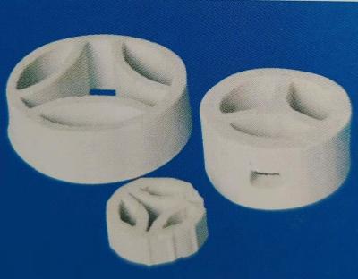 China 80MM Cooling Tower Ceramic Random Packing Column Cascade Ring for sale
