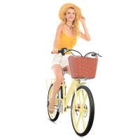 China 250w Ladies E Bike With Basket 48T Alu Frame , 24x1.75 Electric Women'S Bicycles for sale
