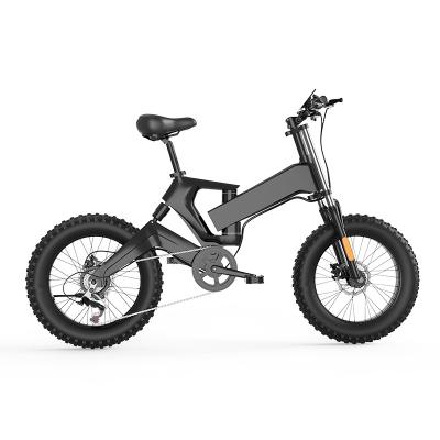 China 48V Fat Tyre Electric Folding Bike , Mountain Fat Tire Electric Bike 1000w for sale
