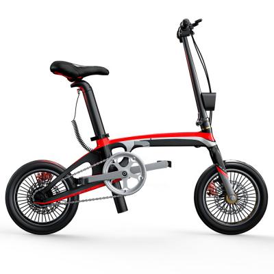 China 14 Lightweight Electric Folding Bike , 220V Carbon Fiber Folding Electric Bike for sale