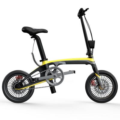 China Carbon Fibre Lightest Folding Electric Bike 250W With Sealed Axis for sale